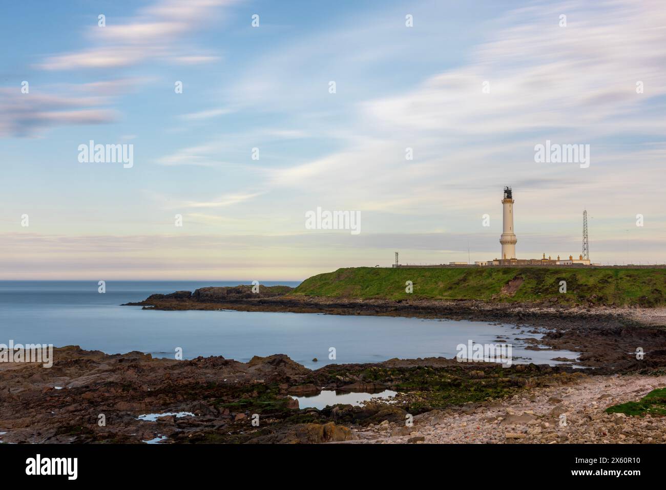 The beacon of South Pier in Aberdeen, Scotland Stock Photo - Alamy