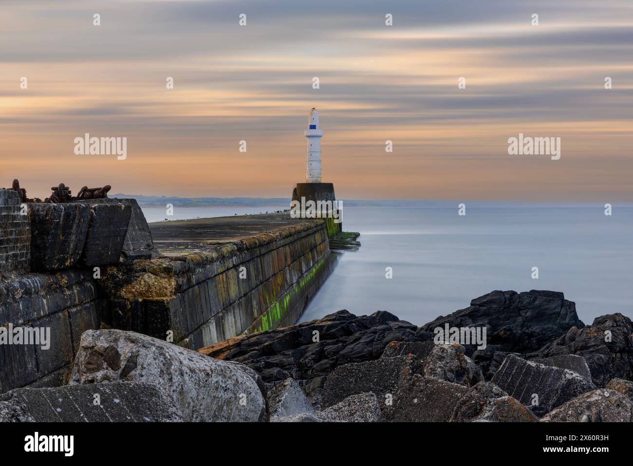 The beacon of South Pier in Aberdeen, Scotland Stock Photo - Alamy