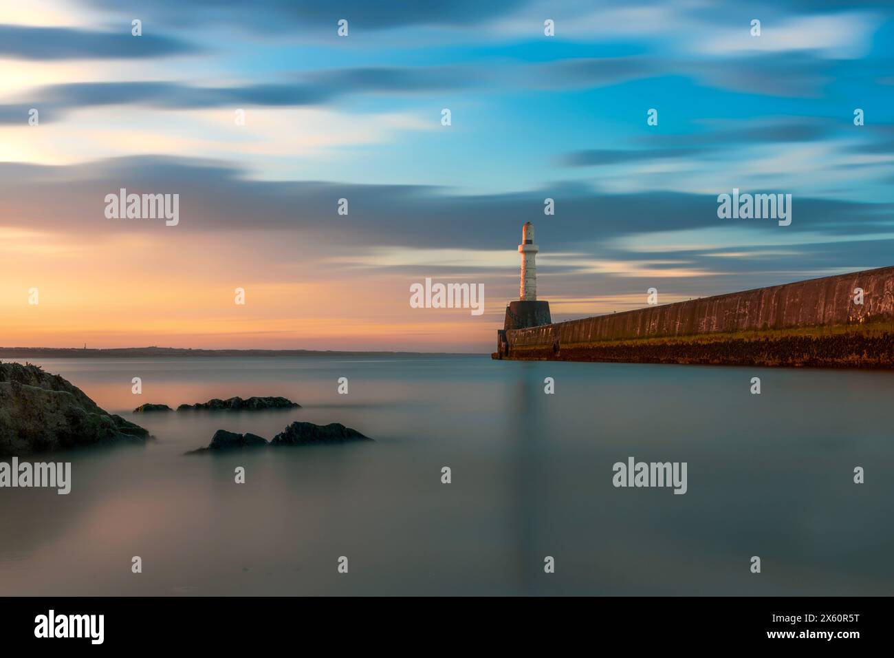 The beacon of South Pier in Aberdeen, Scotland Stock Photo - Alamy
