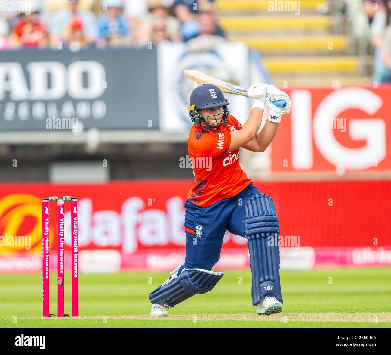 Danielle Gibson batting for England during the Vitality T20 ...