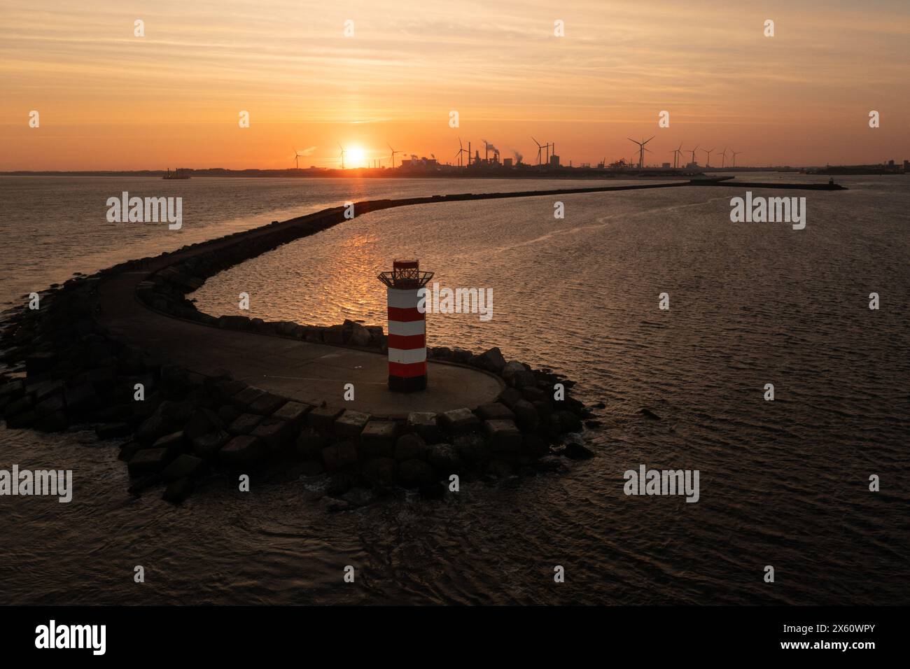 Aerial view red lighthouse hi-res stock photography and images - Alamy