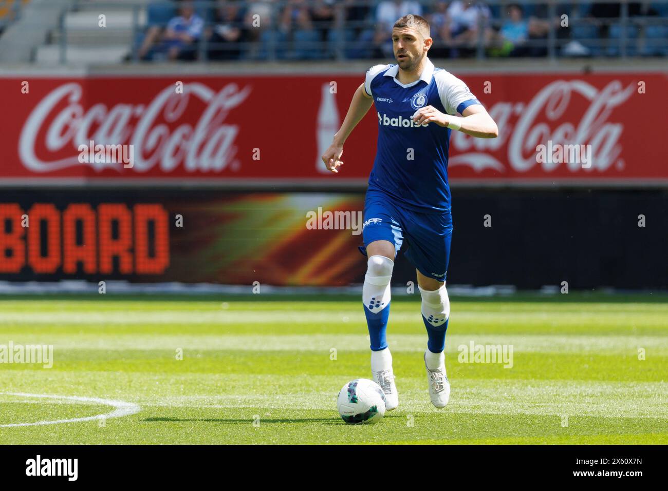 Gent, Belgium. 12th May, 2024. Gent's Stefan Mitrovic pictured in action during a soccer match ...