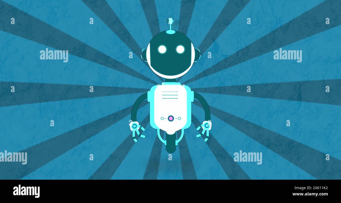 Image of ai chat bot over blue stripes background Stock Photo - Alamy