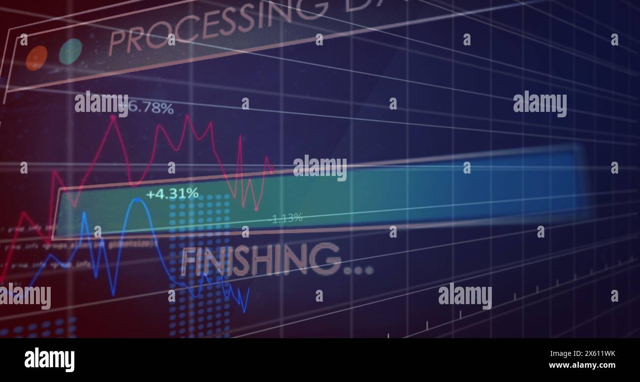 Image of data processing over grid Stock Photo - Alamy