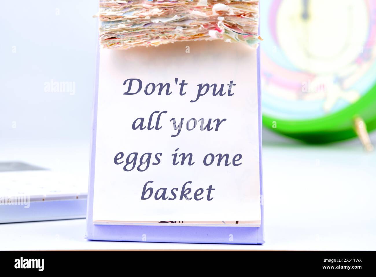 Don't put all your eggs in one basket text the inscription on the ...