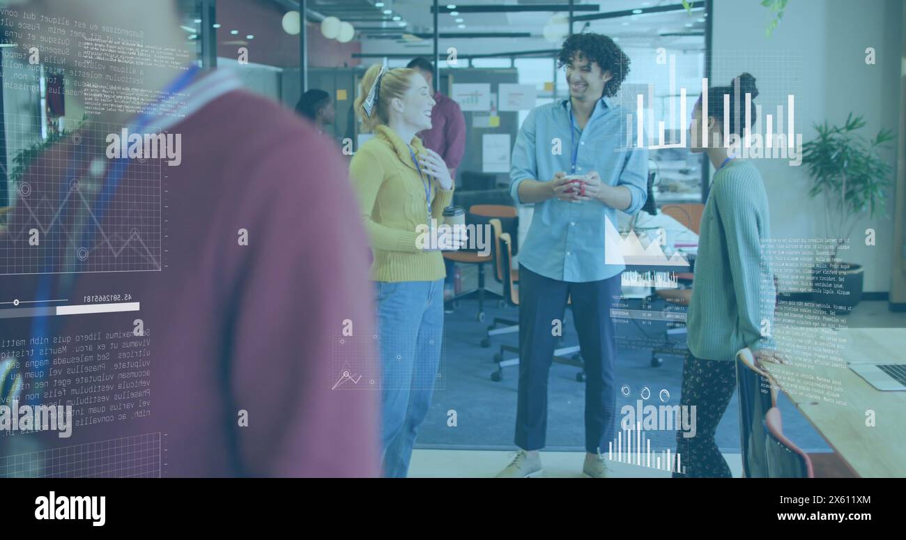 Image of statistical data processing against group of diverse ...
