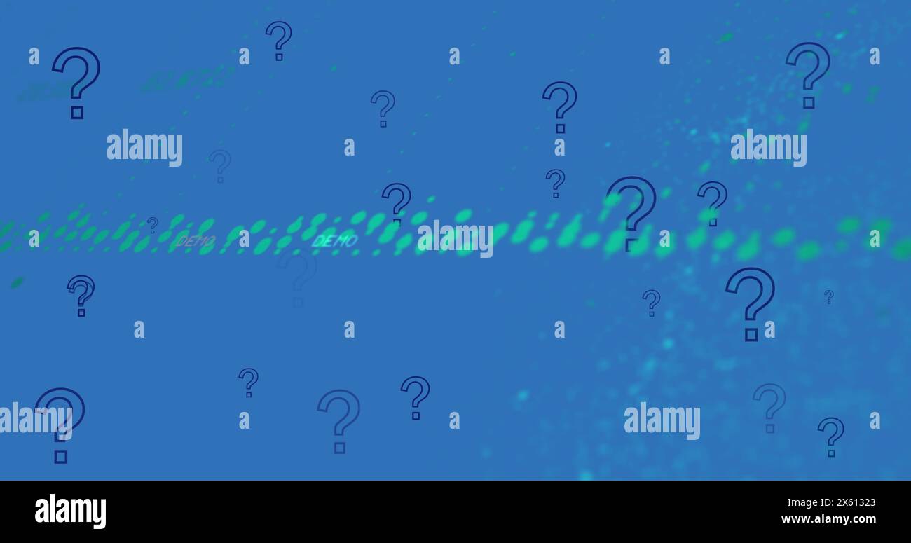 Image of financial data processing over question marks Stock Photo - Alamy