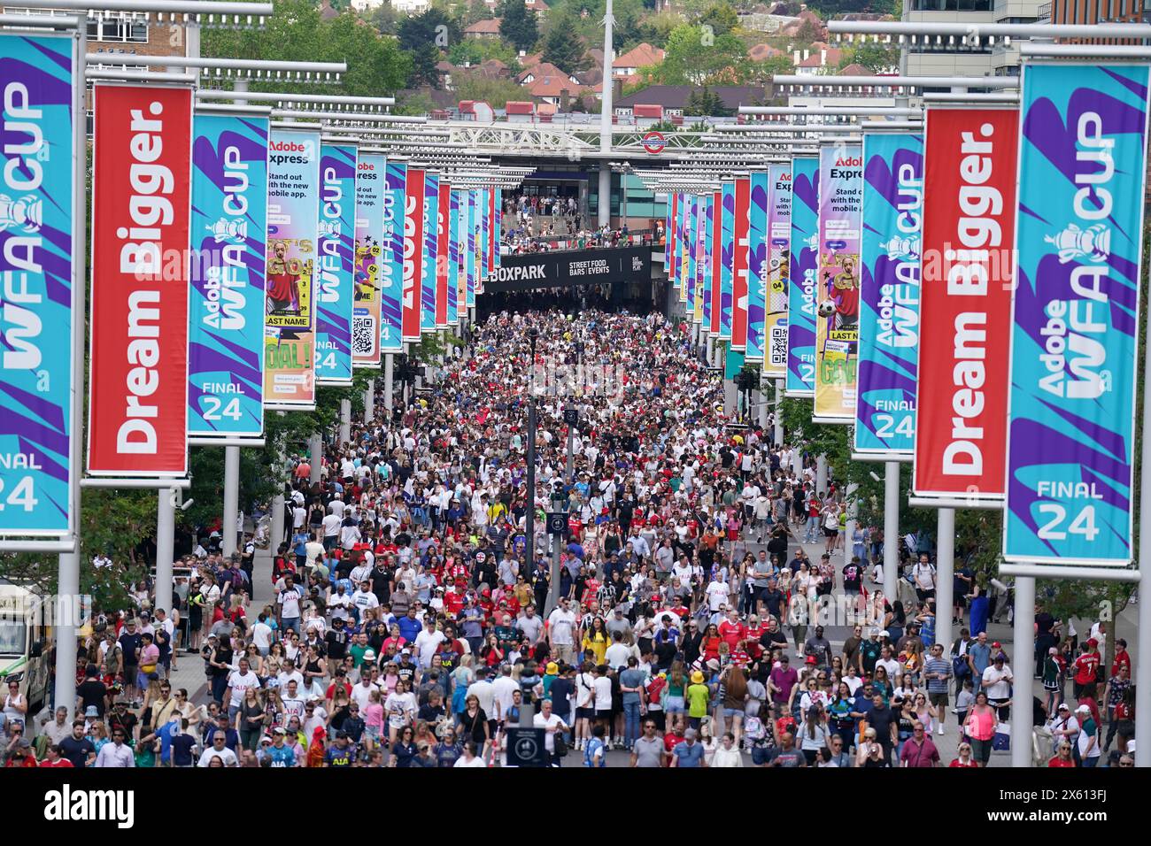 Supporters arrive ahead of the Adobe Women's FA Cup final at Wembley ...