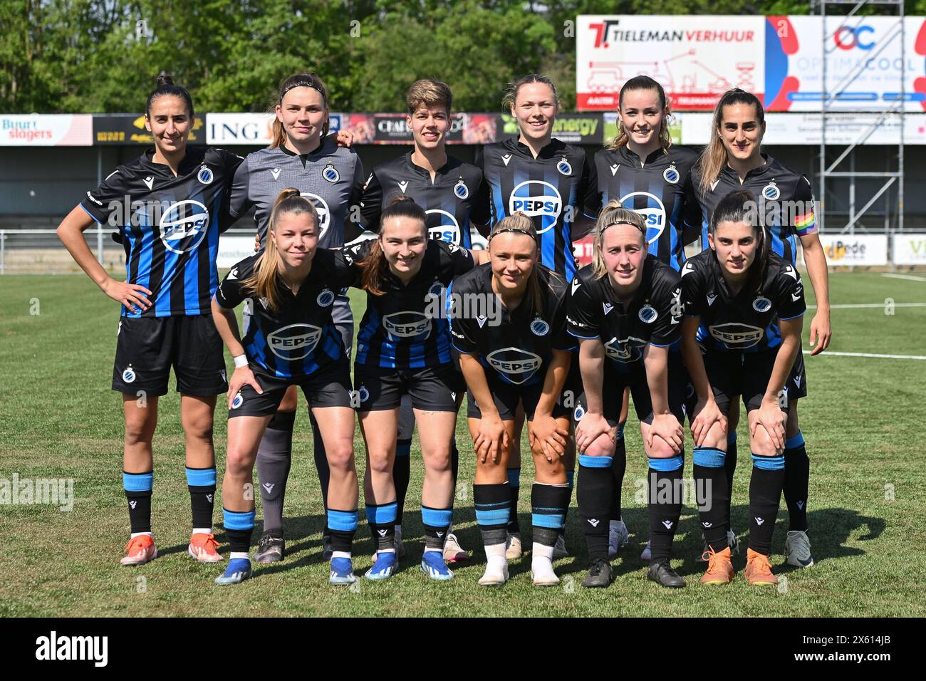 team of Club YLA with up from L to R Rania Boutiebi (11) of Club YLA goalkeeper Jorijn Covent ...