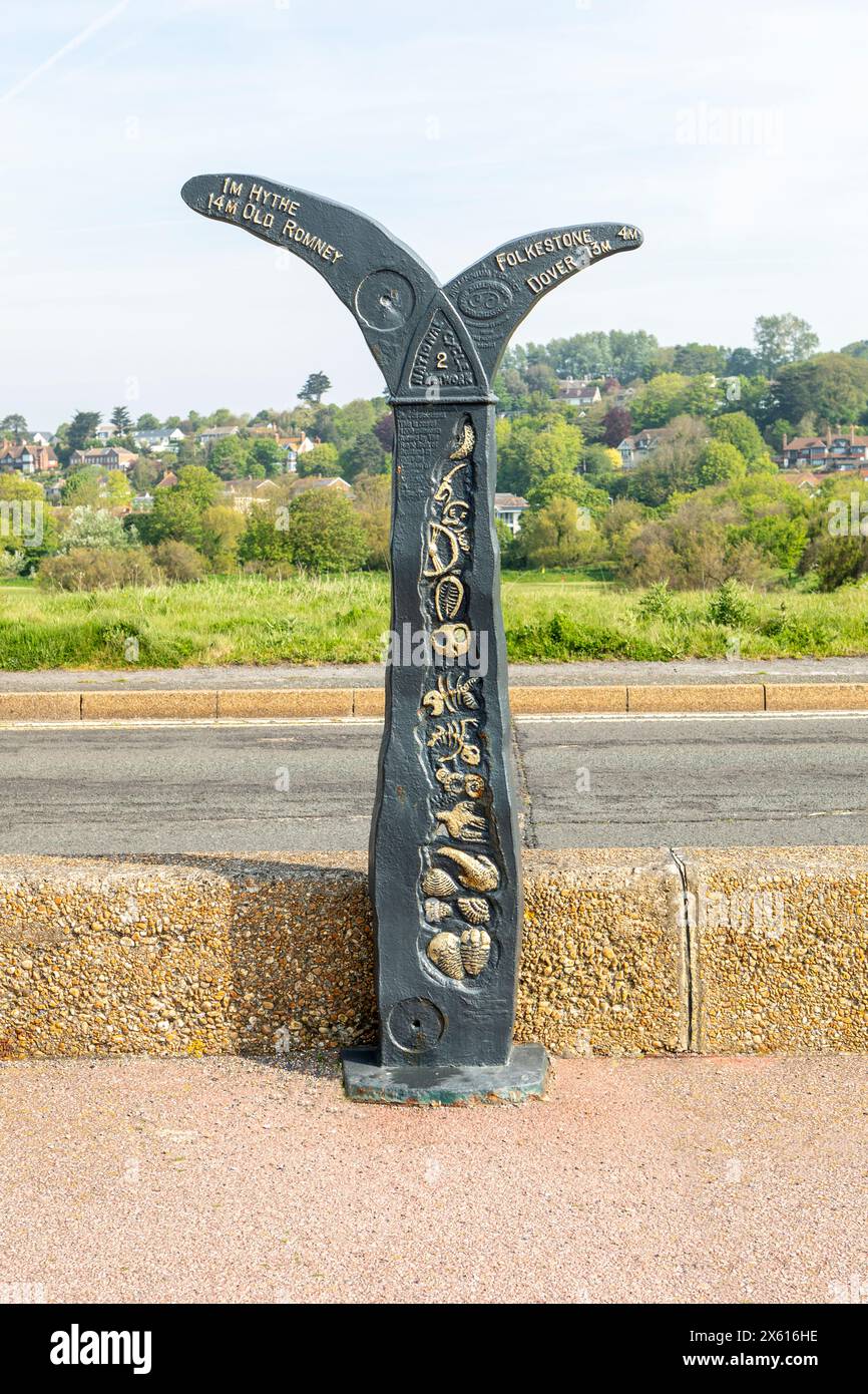 A sign for the National Cycle Network on Princes Parade, Hythe, Kent ...