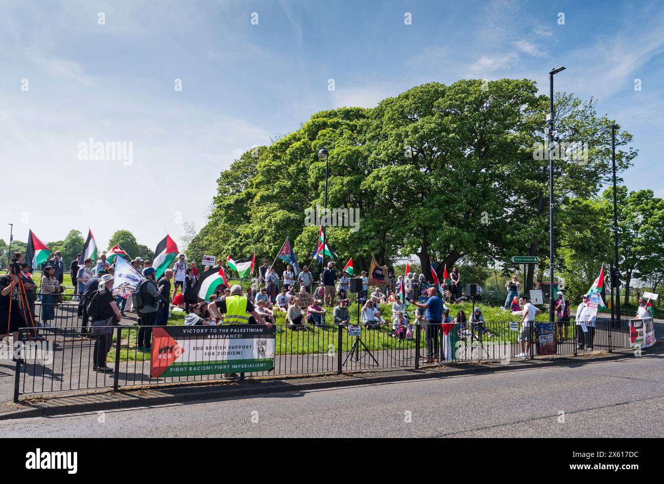Newcastle upon Tyne, 11th May 2024, protestors on Barrack Road protest ...