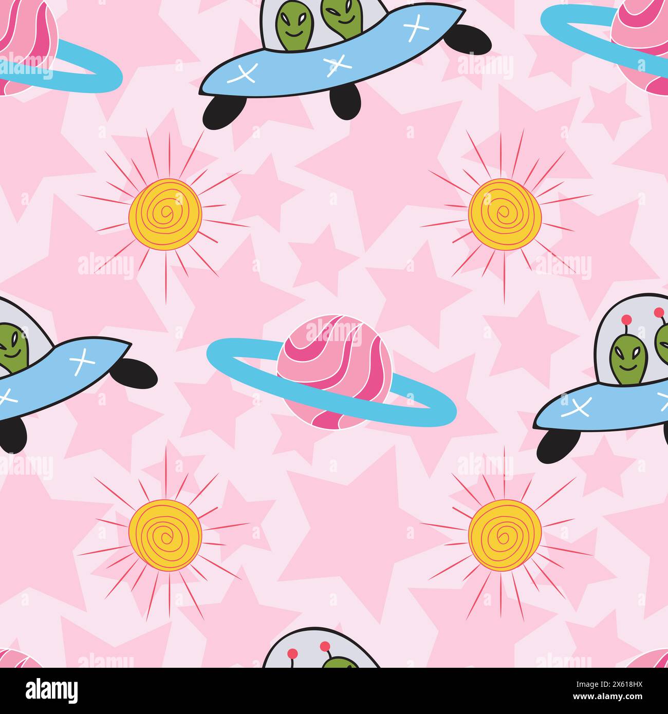 Colorful outer space repeat pattern Stock Vector Image & Art - Alamy