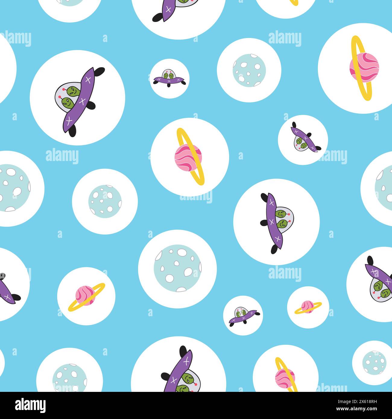 Cute outer space seamless pattern design Stock Vector Image & Art - Alamy