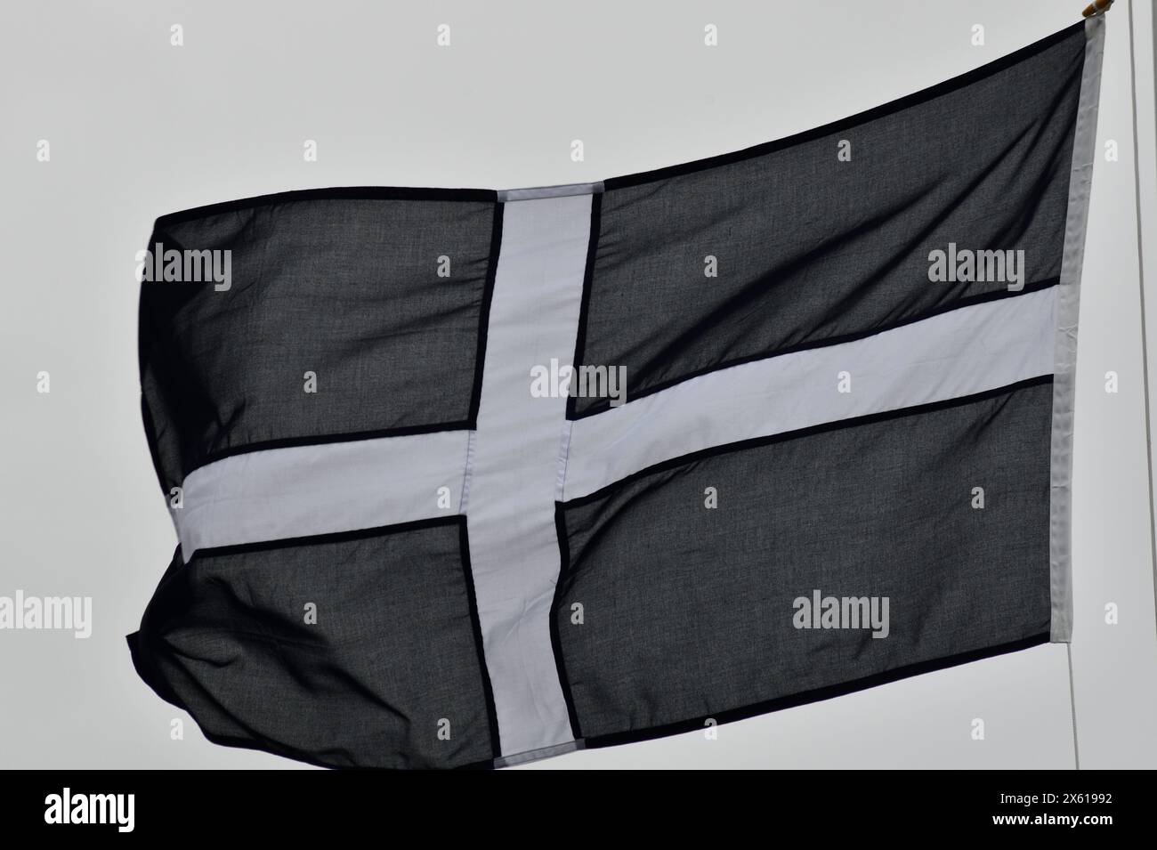 The Flag of the Cornish People Port Isaac Cornwall England uk Stock ...