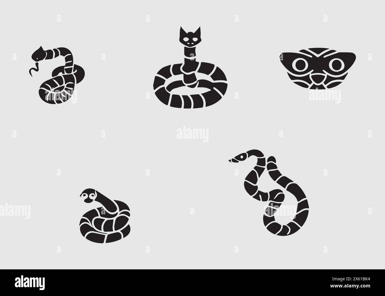 minimal Cat Eyed Snake black icon illustration design Stock Vector ...