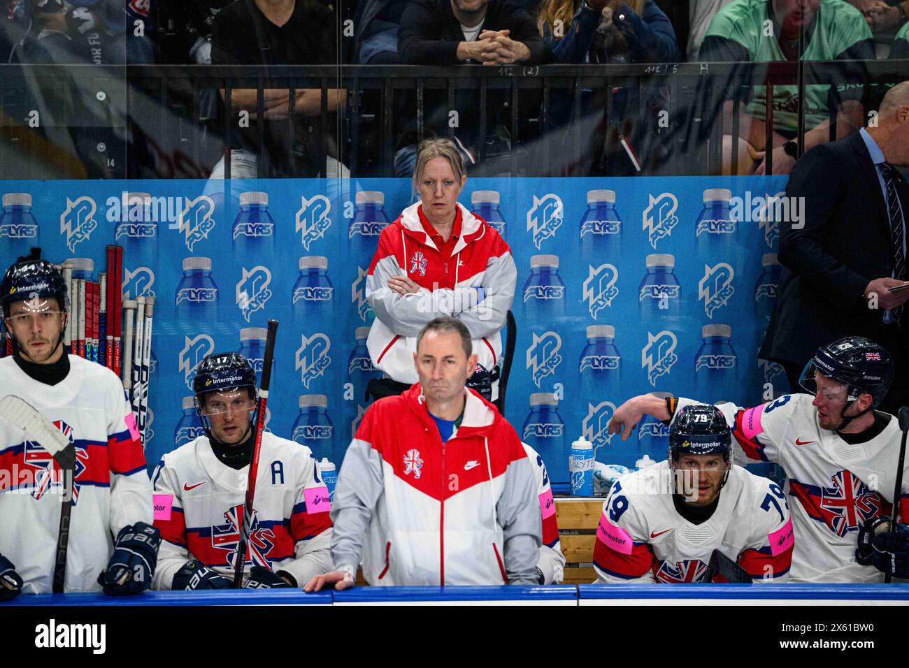PRAGUE, CZECH REPUBLIC - 12 MAY, 2024: the Ice Hockey game of IIHF 2024 ...