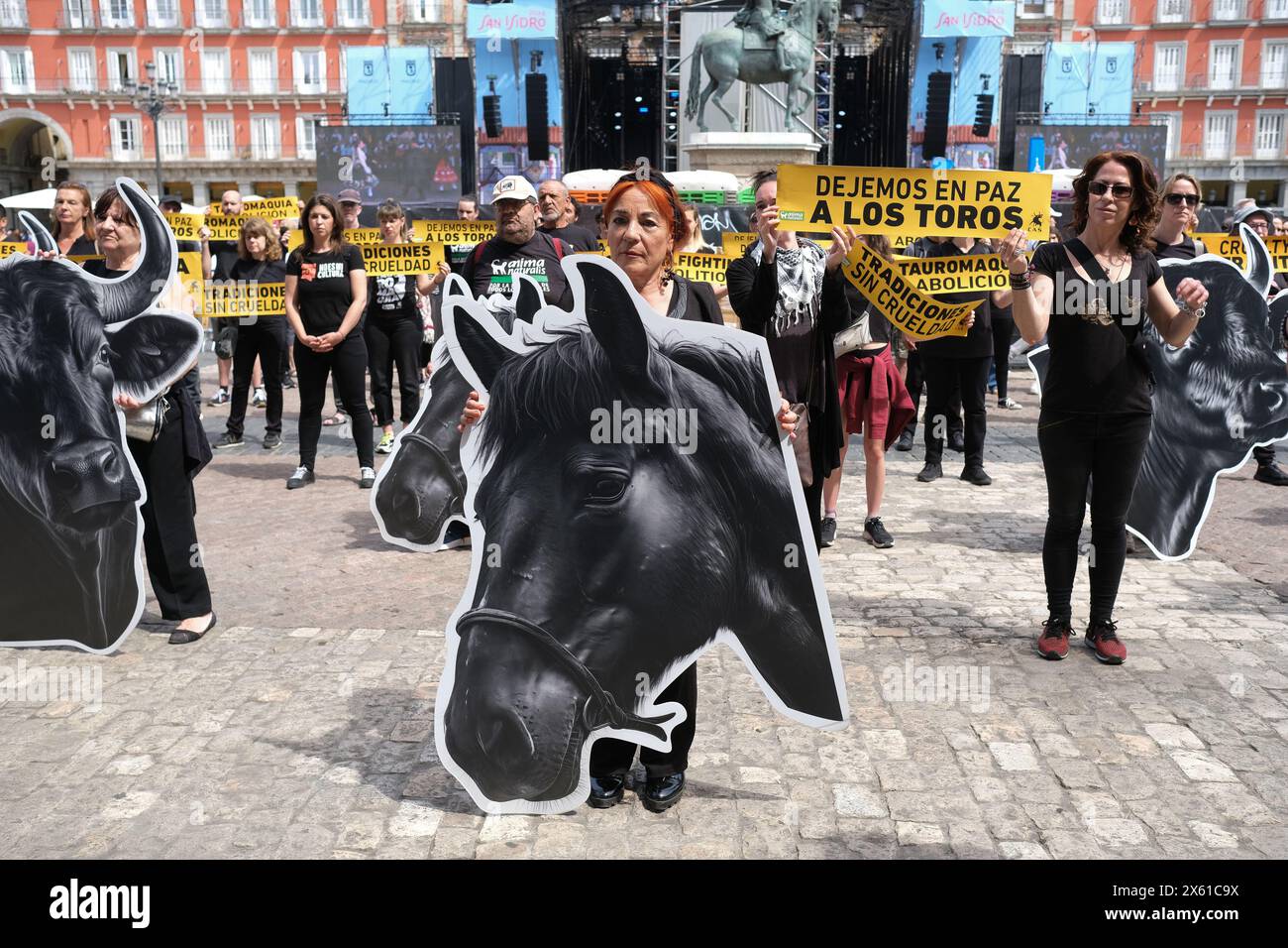 demonstration against bullfighting and animal abuse demanding the ...
