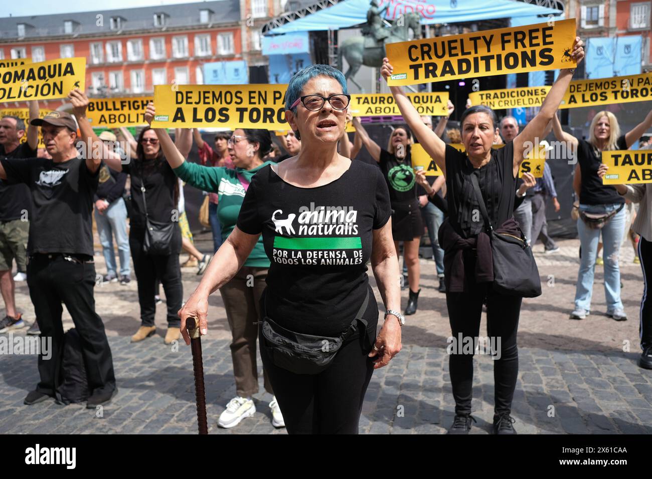 demonstration against bullfighting and animal abuse demanding the ...