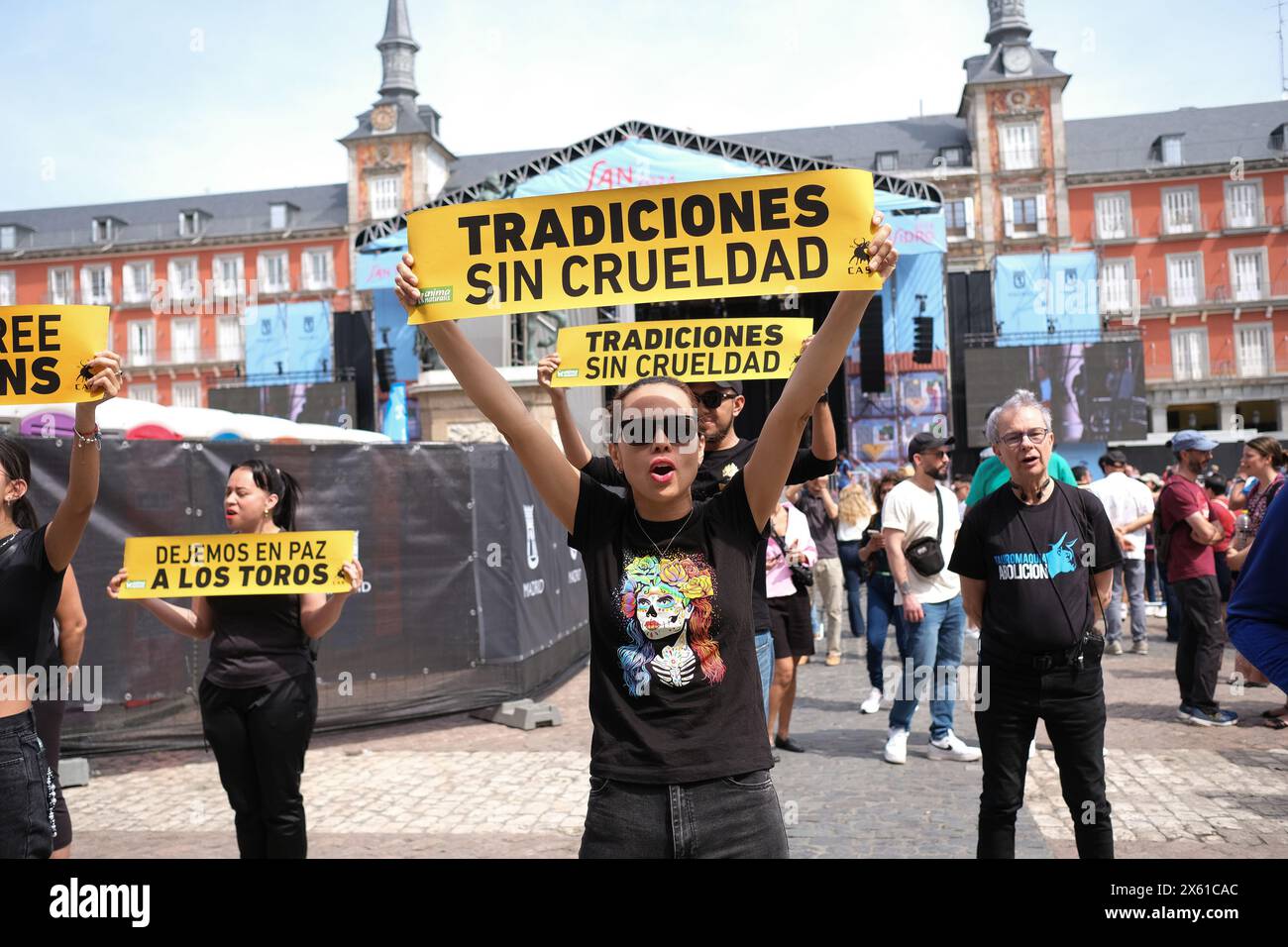 demonstration against bullfighting and animal abuse demanding the ...