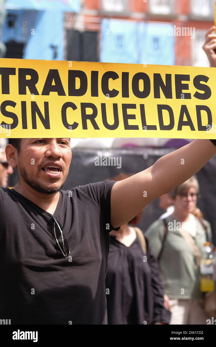 demonstration against bullfighting and animal abuse demanding the ...