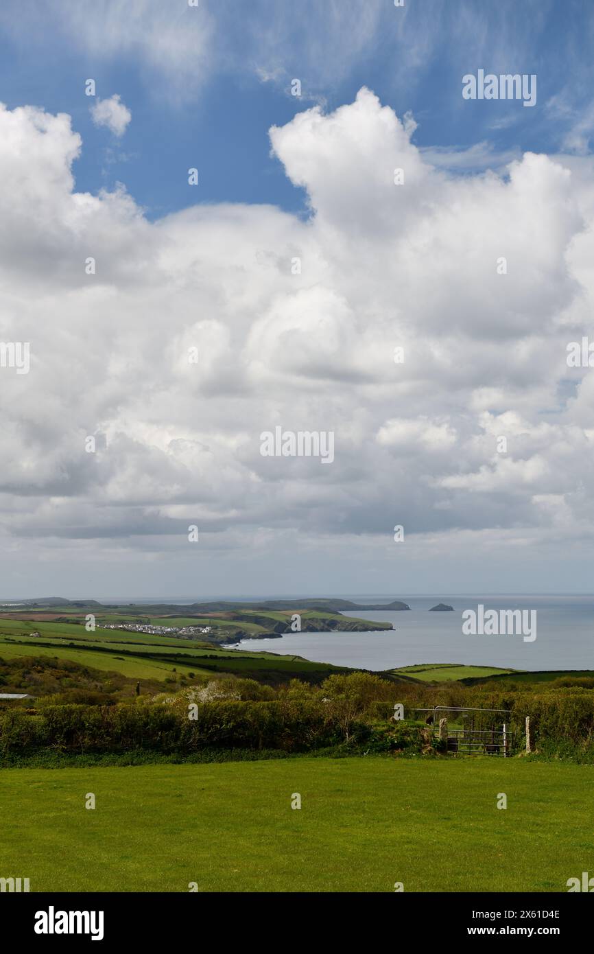 Port Isaac viewed from Sea View Farm Shop Cornwall England uk Stock ...