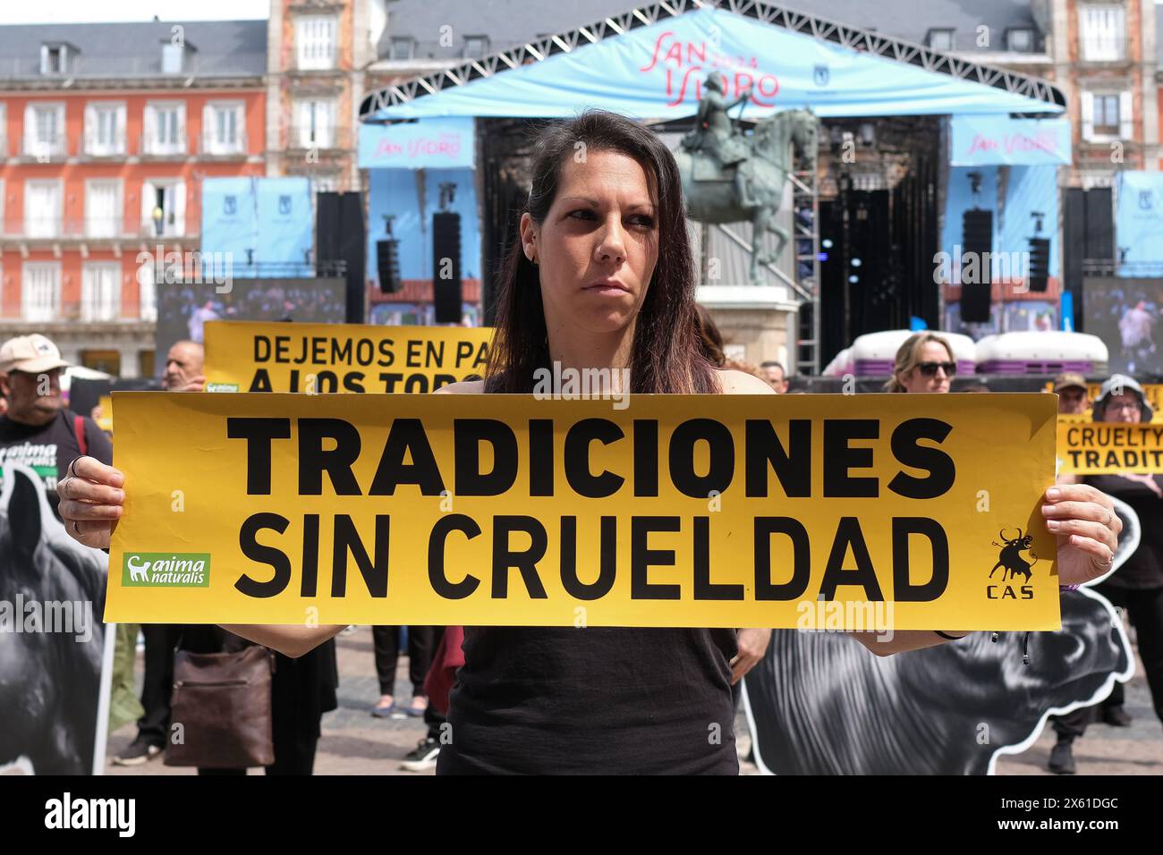 Madrid, Spain. 12th May, 2024. demonstration against bullfighting and ...