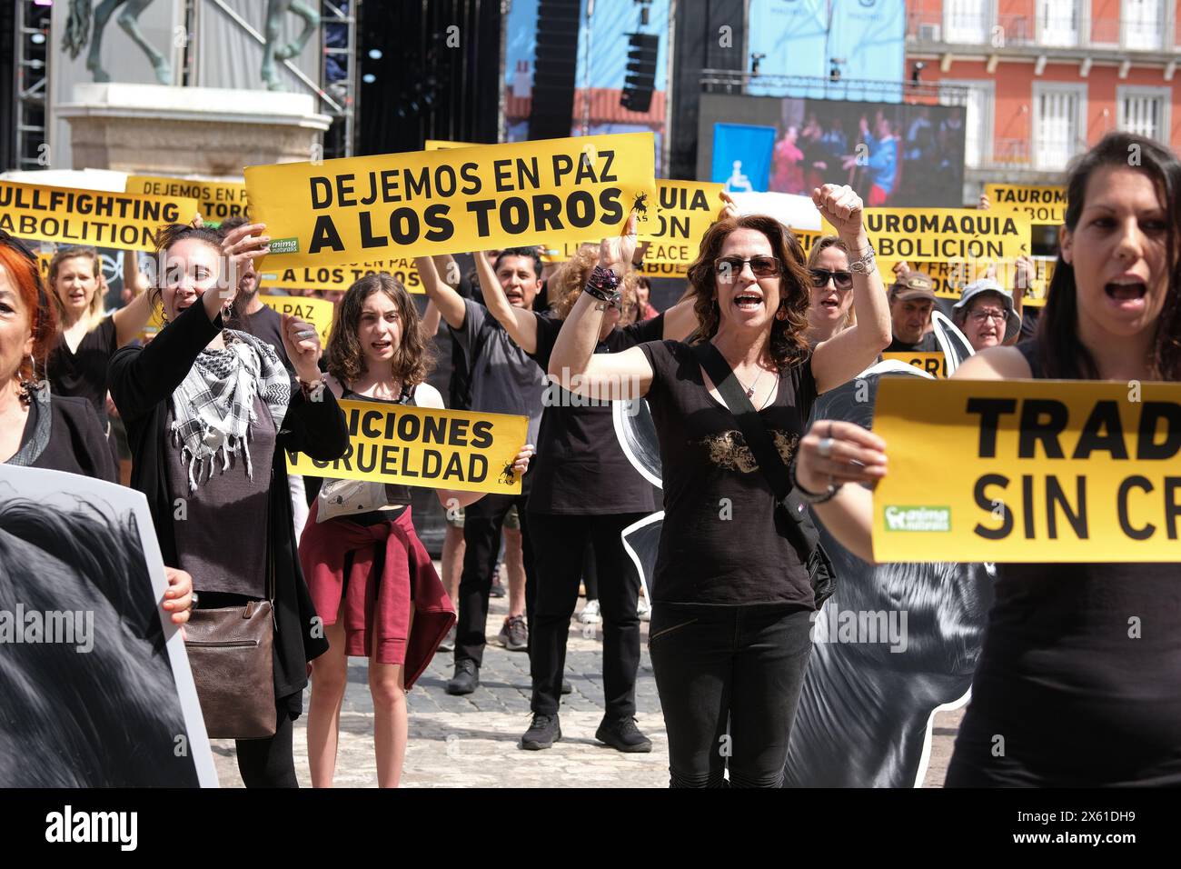 Madrid, Spain. 12th May, 2024. demonstration against bullfighting and ...