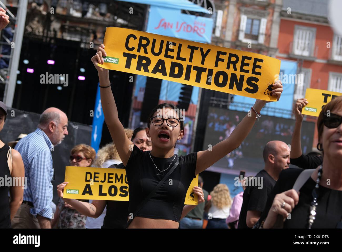 Madrid, Spain. 12th May, 2024. demonstration against bullfighting and ...