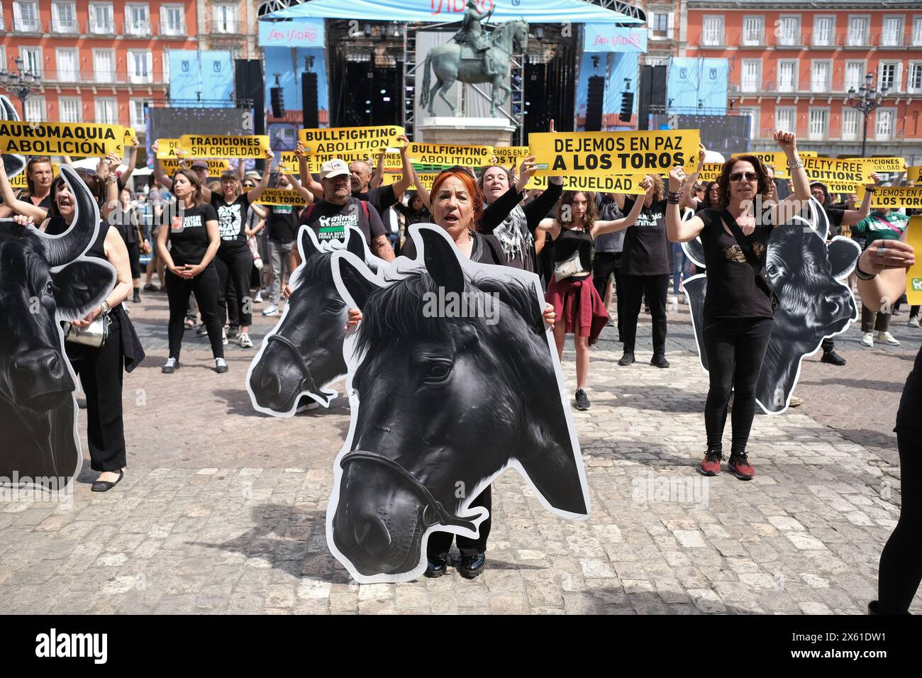 Madrid, Spain. 12th May, 2024. demonstration against bullfighting and ...