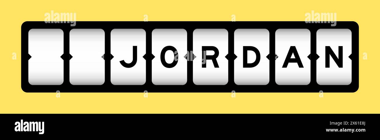 Black color in word jordan on slot banner with yellow color background ...