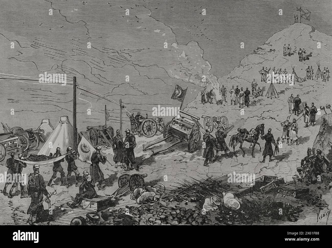 Russo-Turkish War (1877-1878). Balkan Pass. Taking of the St. Nicholas ...