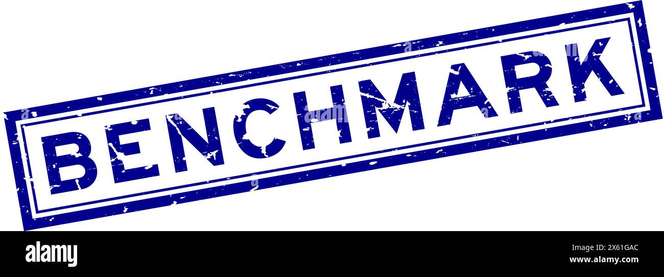 Grunge blue benchmark word square rubber seal stamp on white background Stock Vector Image & Art ...