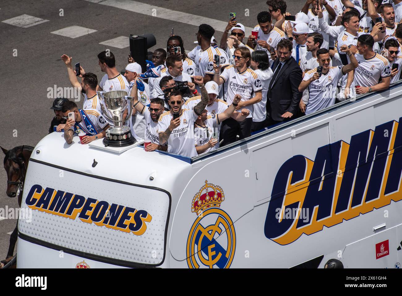 Madrid, Spain. 12th May, 2024. Real Madrid players celebrating at ...