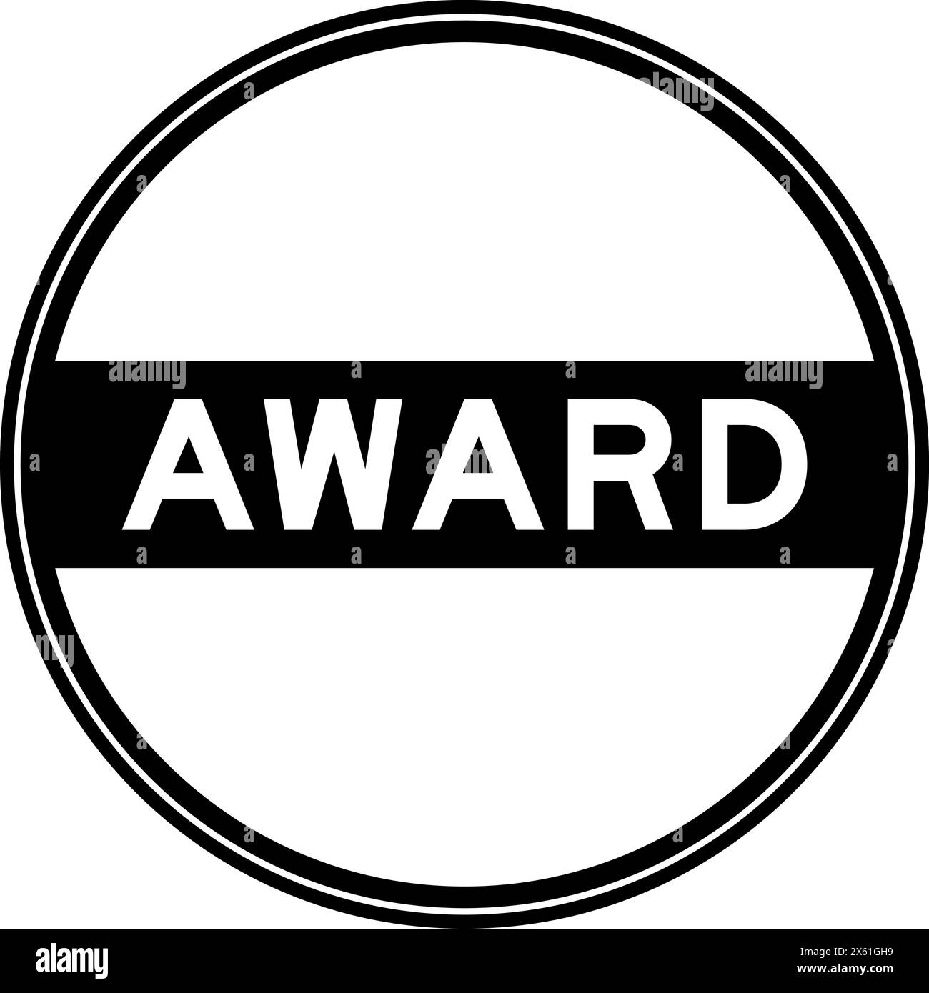 Black color round seal sticker in word award on white background Stock ...