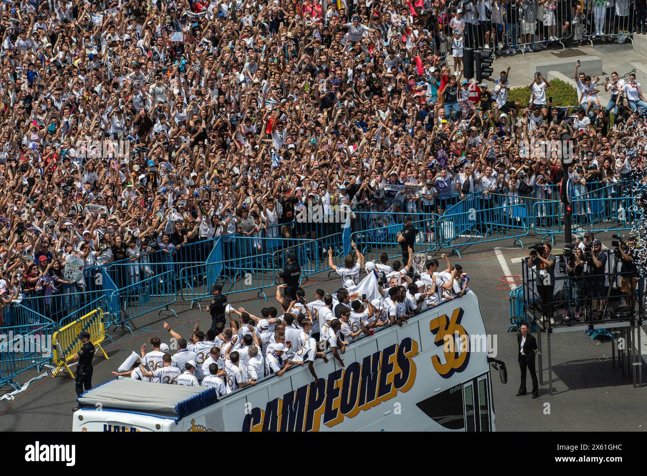 Madrid, Spain. 12th May, 2024. Real Madrid players celebrating at ...