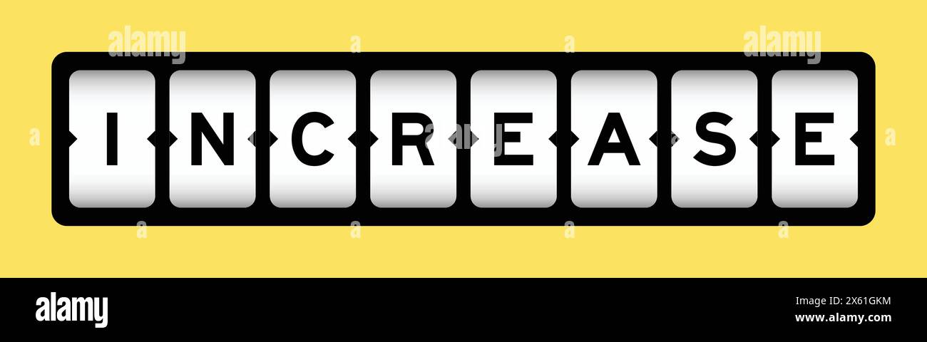 Black color in word increase on slot banner with yellow color ...