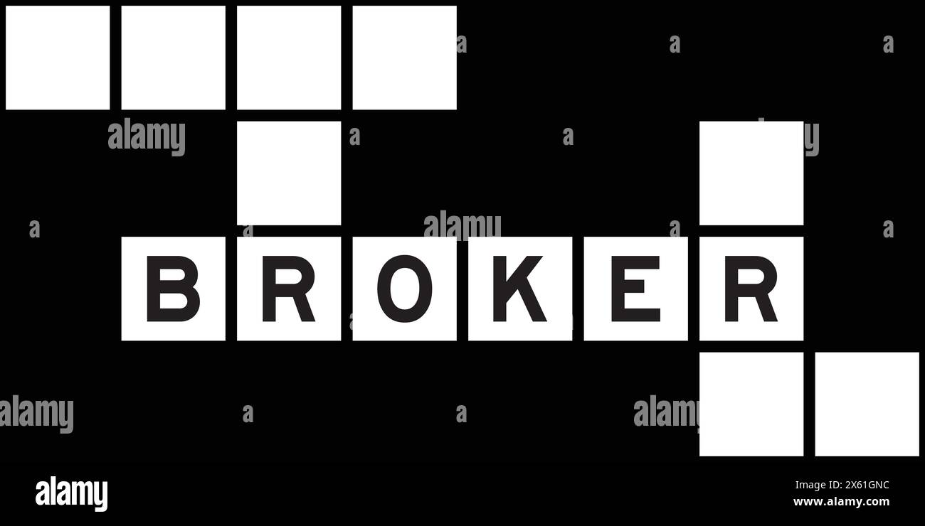 Alphabet letter in word broker on crossword puzzle background Stock ...