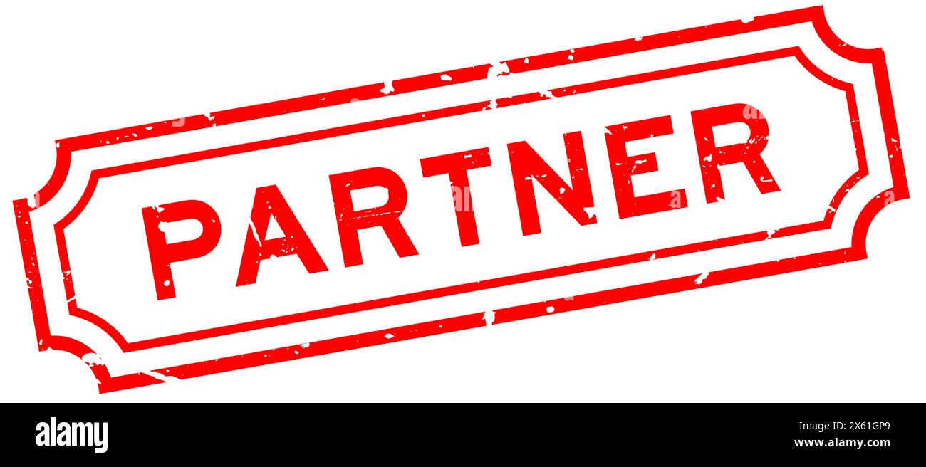 Grunge red partner word rubber seal stamp on white background Stock ...