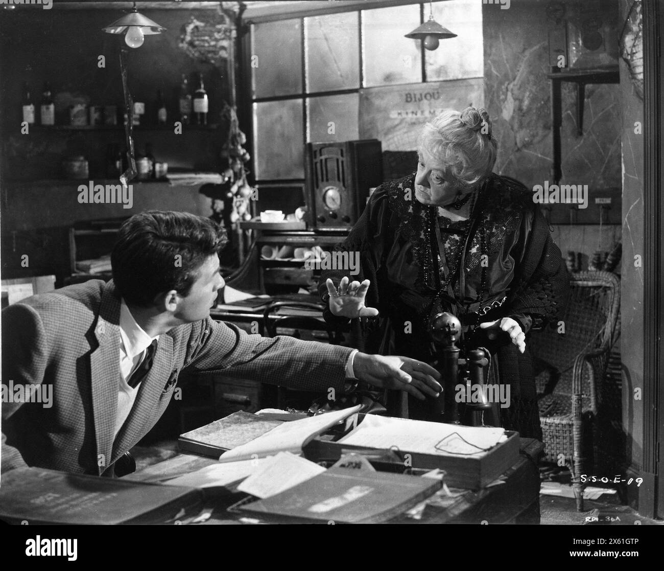 BILL TRAVERS and MARGARET RUTHERFORD in a scene from THE SMALLEST SHOW ...