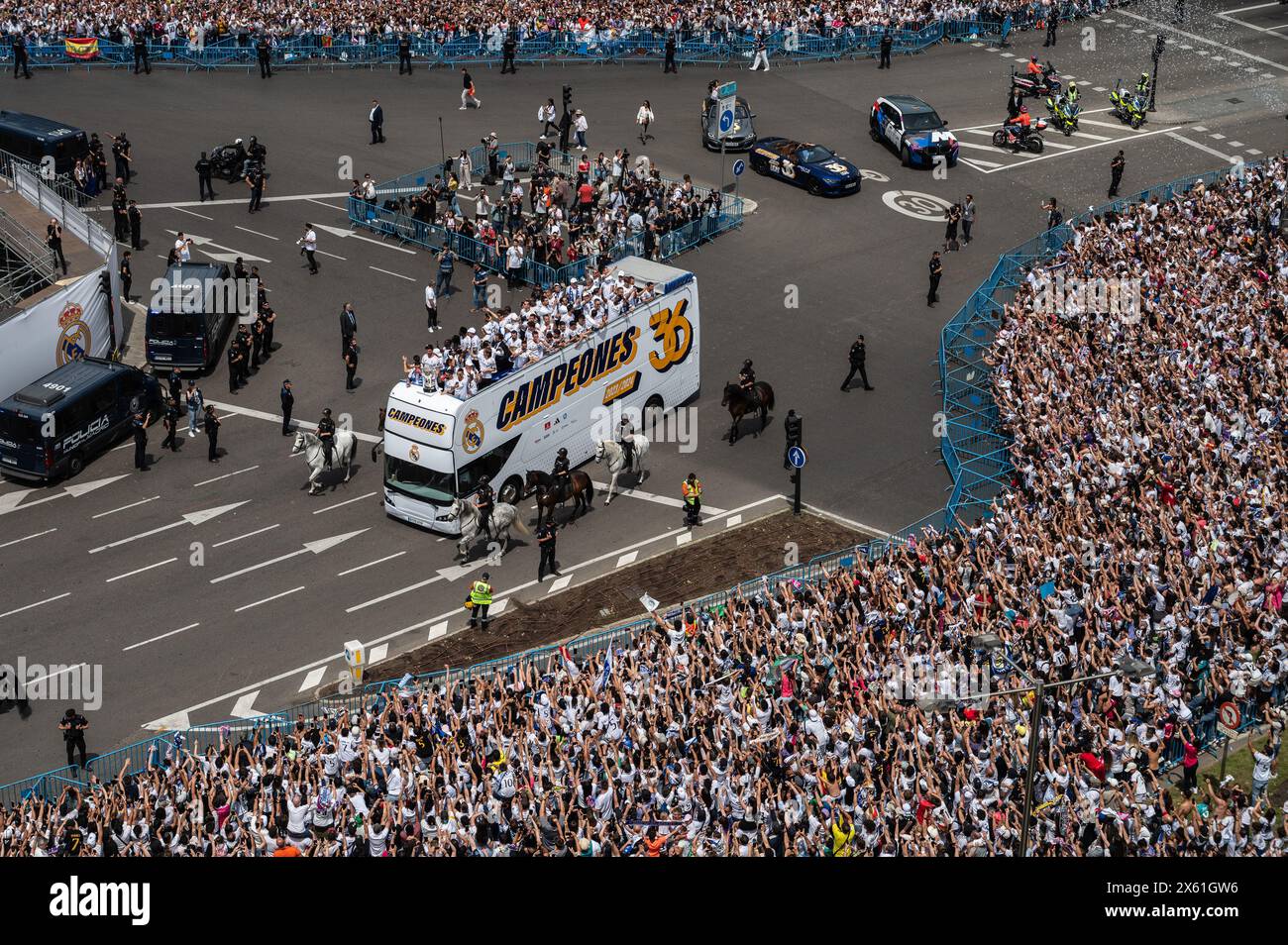 Madrid, Spain. 12th May, 2024. Real Madrid players celebrating at ...