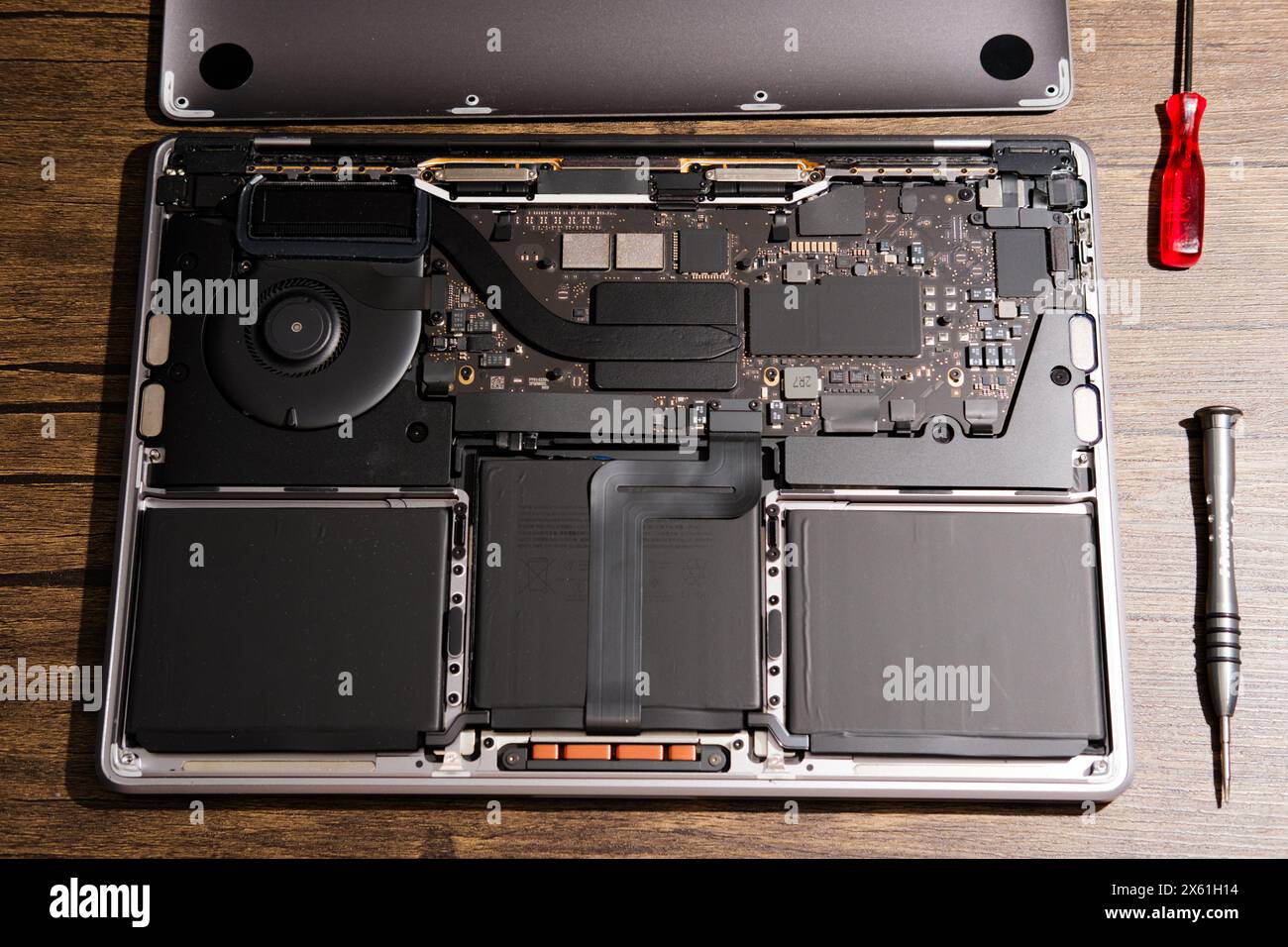 Newcastle UK: 22nd April 2024: A MacBook Pro M1 13 inch broken and ...
