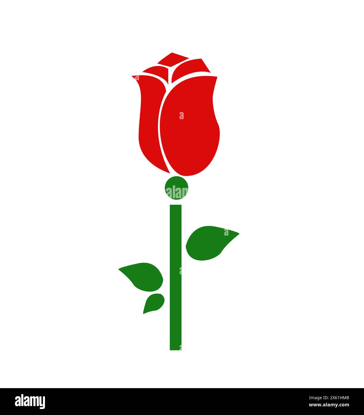 Vector illustration of single red rose Stock Vector Image & Art - Alamy