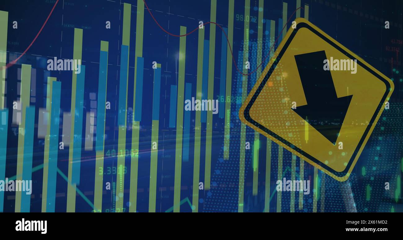 Image of financial data processing over sign Stock Photo - Alamy