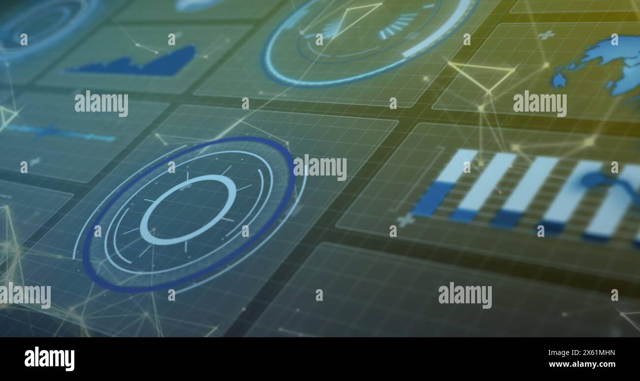 Animation graphs globe circles over hi-res stock photography and images - Alamy