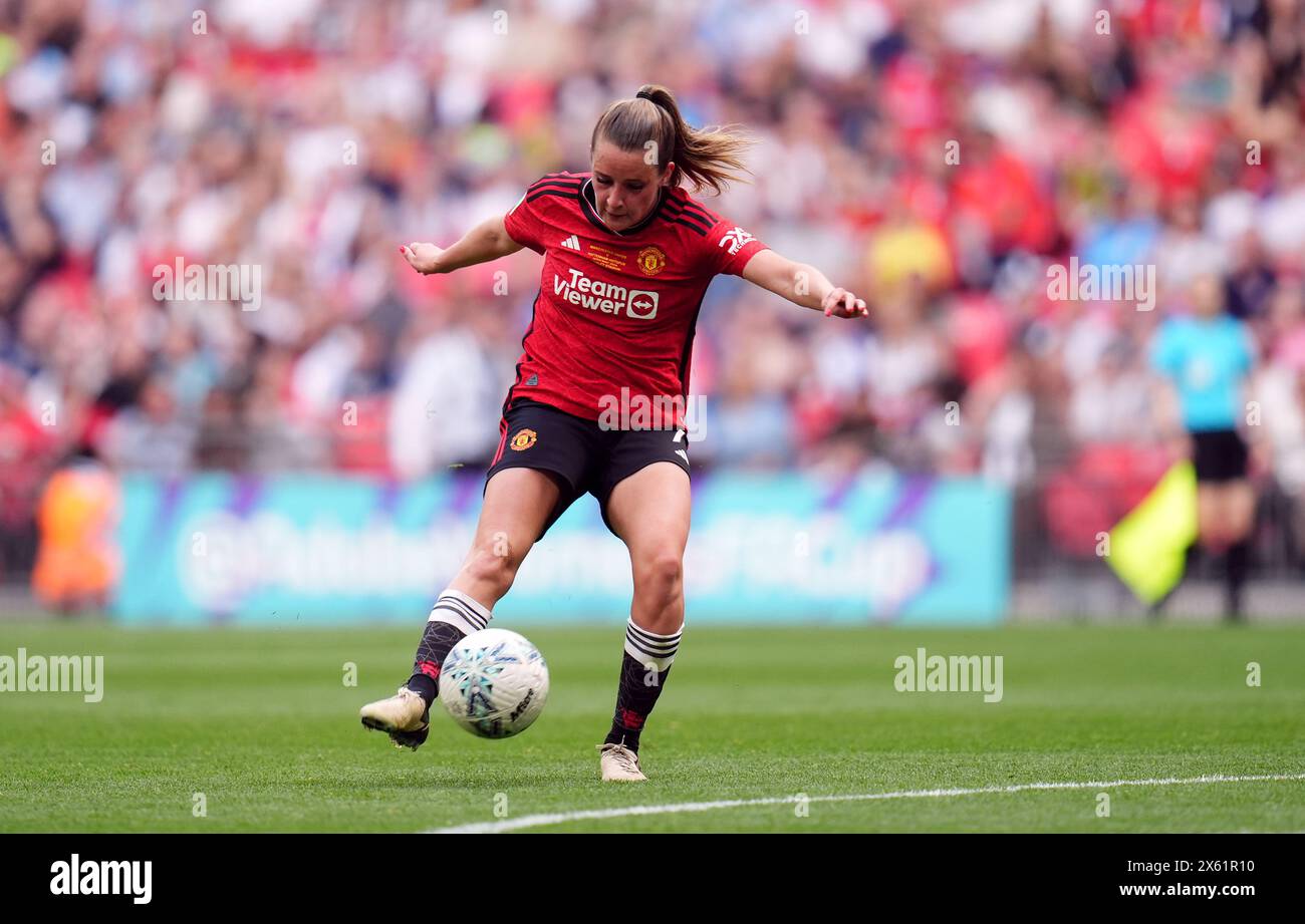 Manchester United's Ella Toone scores their side's first goal of the ...