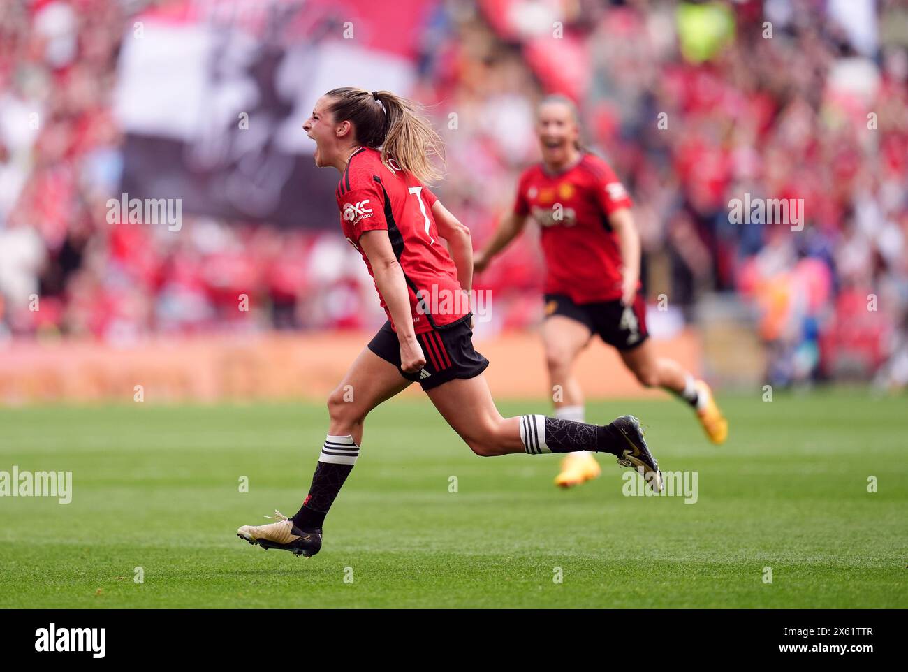 Manchester United's Ella Toone celebrates scoring their side's first ...