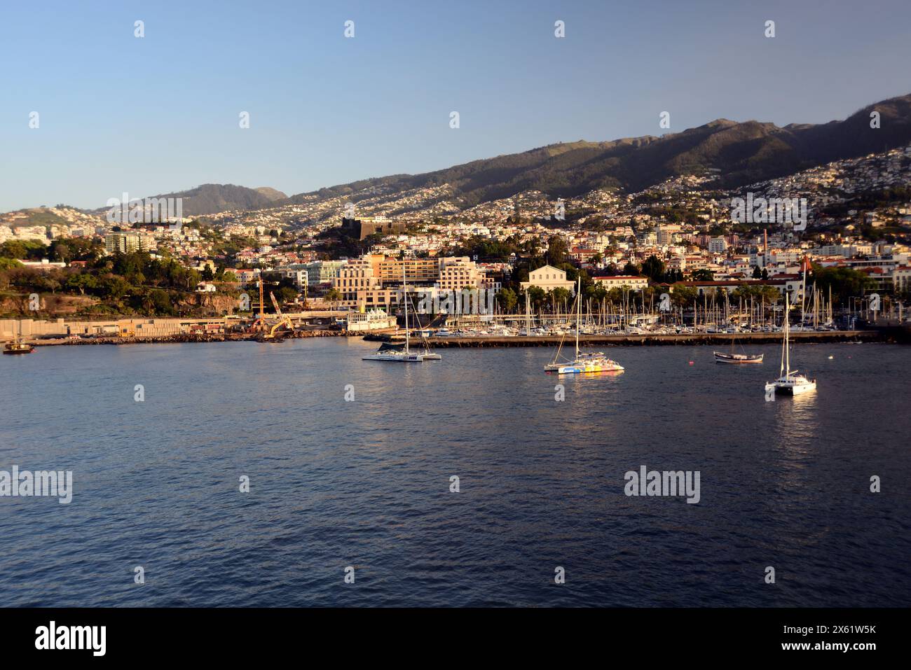 The city of Funchal, capital of Madeira, seen from the harbour Stock ...