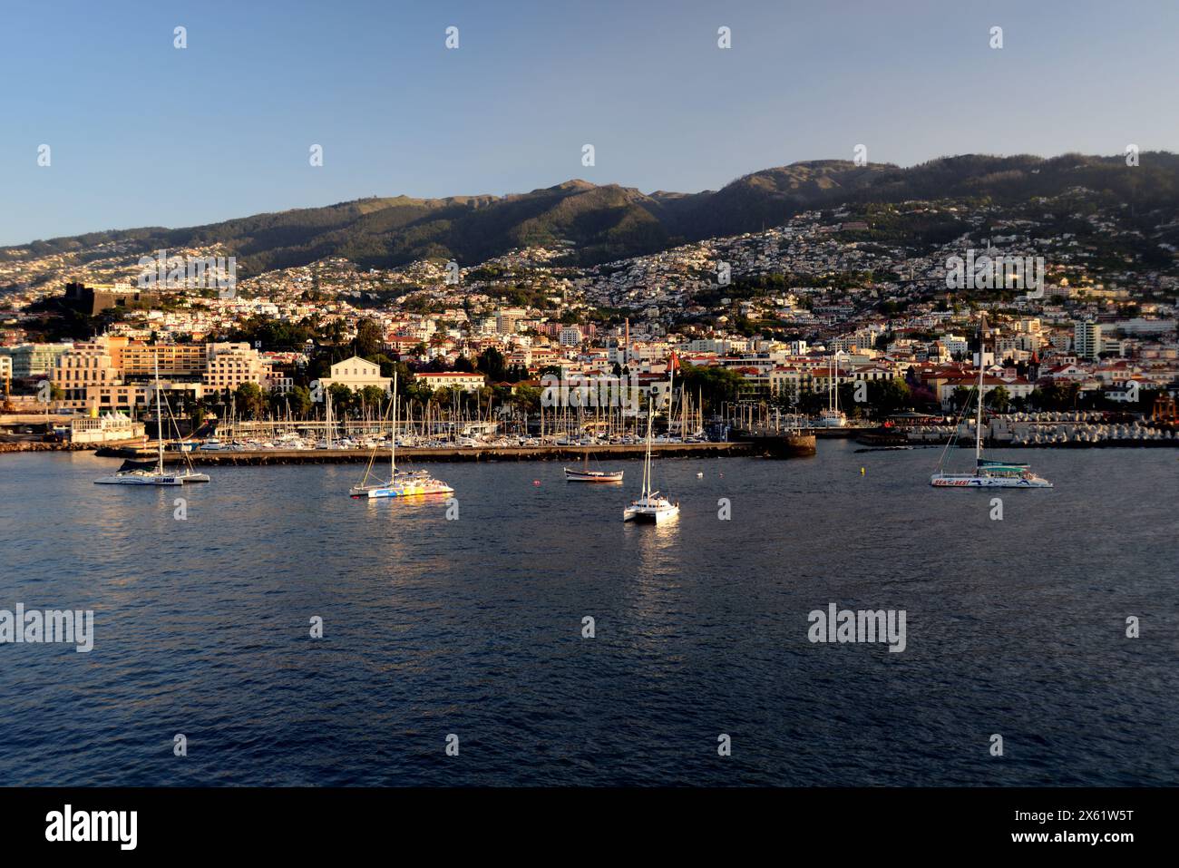 The city of Funchal, capital of Madeira, seen from the harbour Stock ...