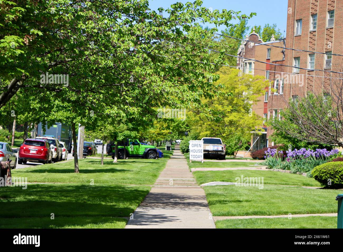 Rental open house sign on Lake Avenue in Lakewood, Ohio in May 2024 ...