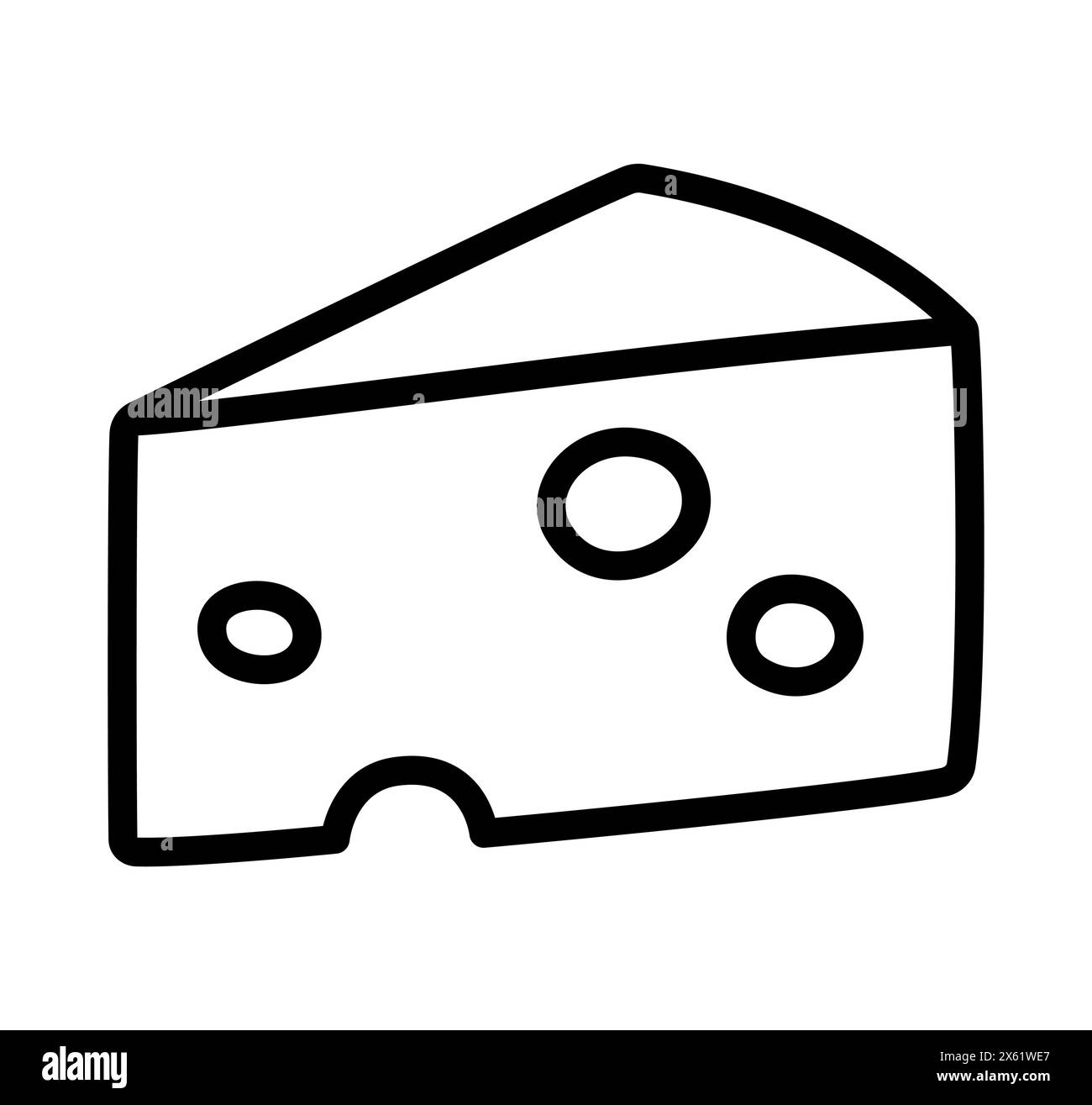 Hand drawn cheese doodle line icon. Simple cartoon drawing, vector clip ...